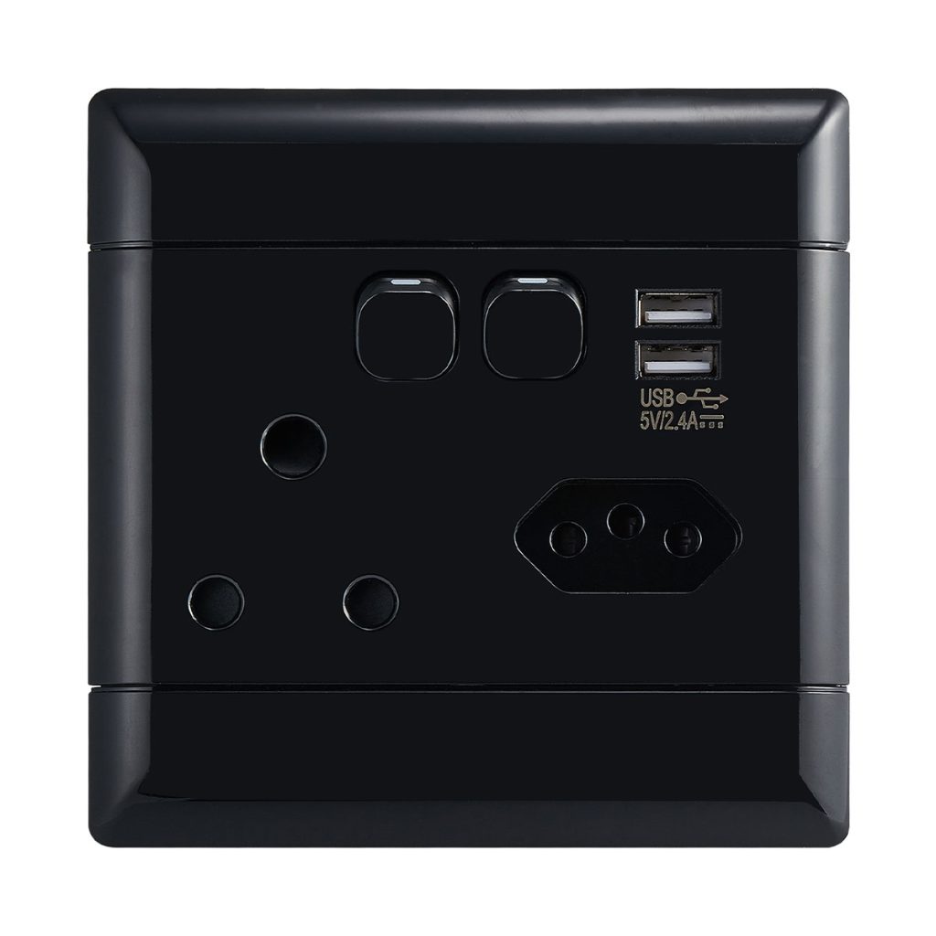 Neu 4x4 Single RSA + Single ZA + 2 USB Socket with Switches - MB ...
